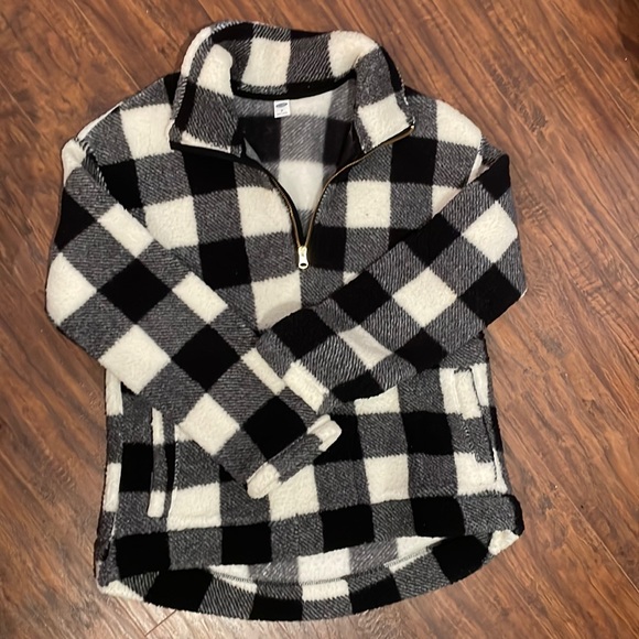 Old Navy | Tops | Buffalo Check Fleece Pullover | Poshmark